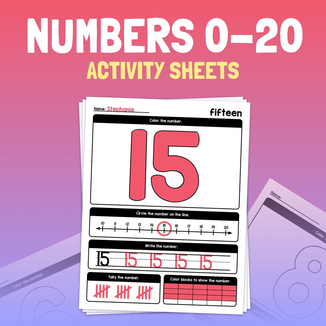 0-20 Number Recognition Worksheets | Kindergarten Number Sense ...