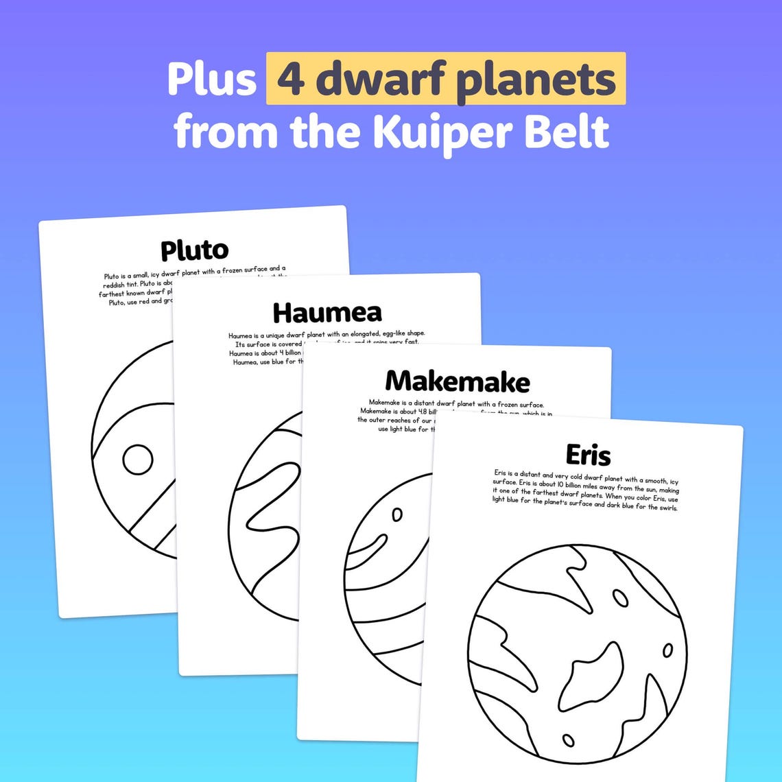 Solar System Coloring Pages | Planets and the Kuiper Belt Posters, No ...