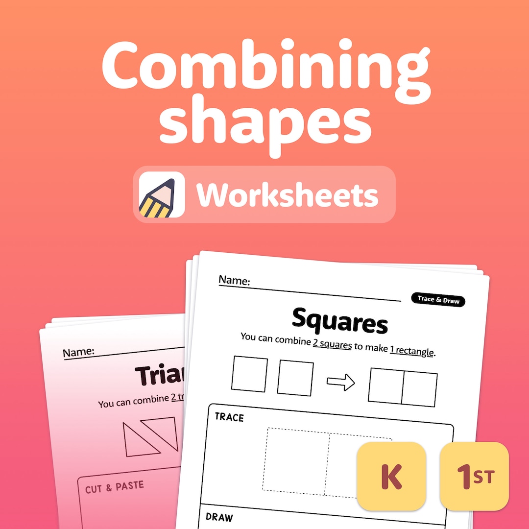Combining Shapes Worksheets | 1st Grade & Kindergarten Geometry ...
