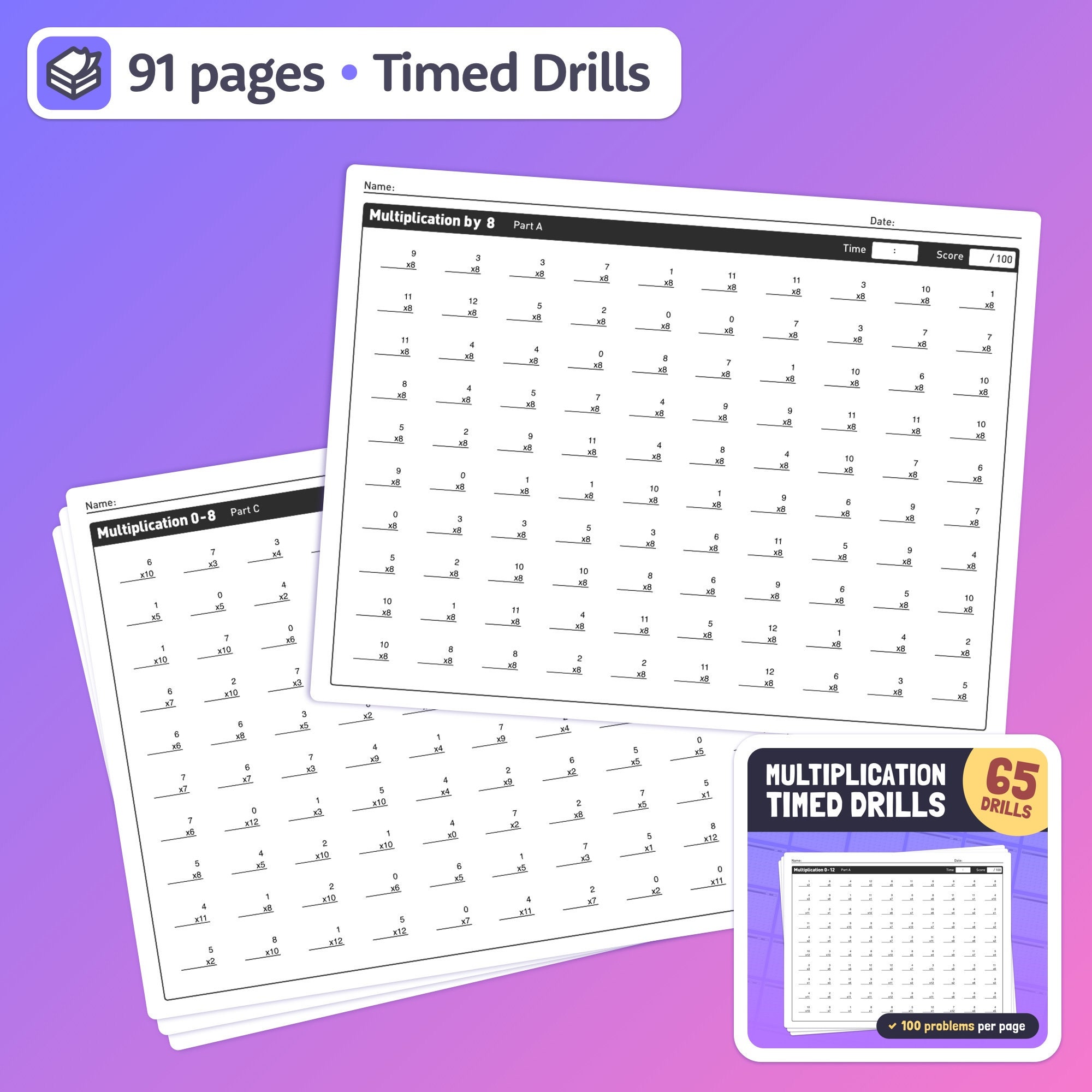 Multiplication Bundle | 2nd, 3rd, 4th Grade Multiplication Worksheets ...