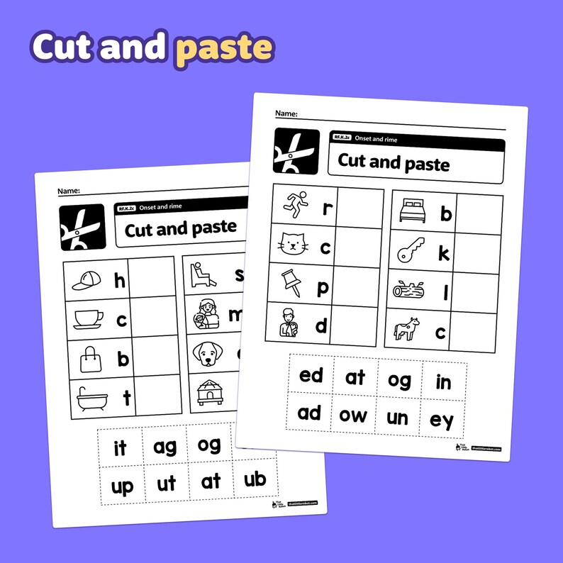 Onset and Rime Worksheets | Kindergarten Cvc Word Activities and ...