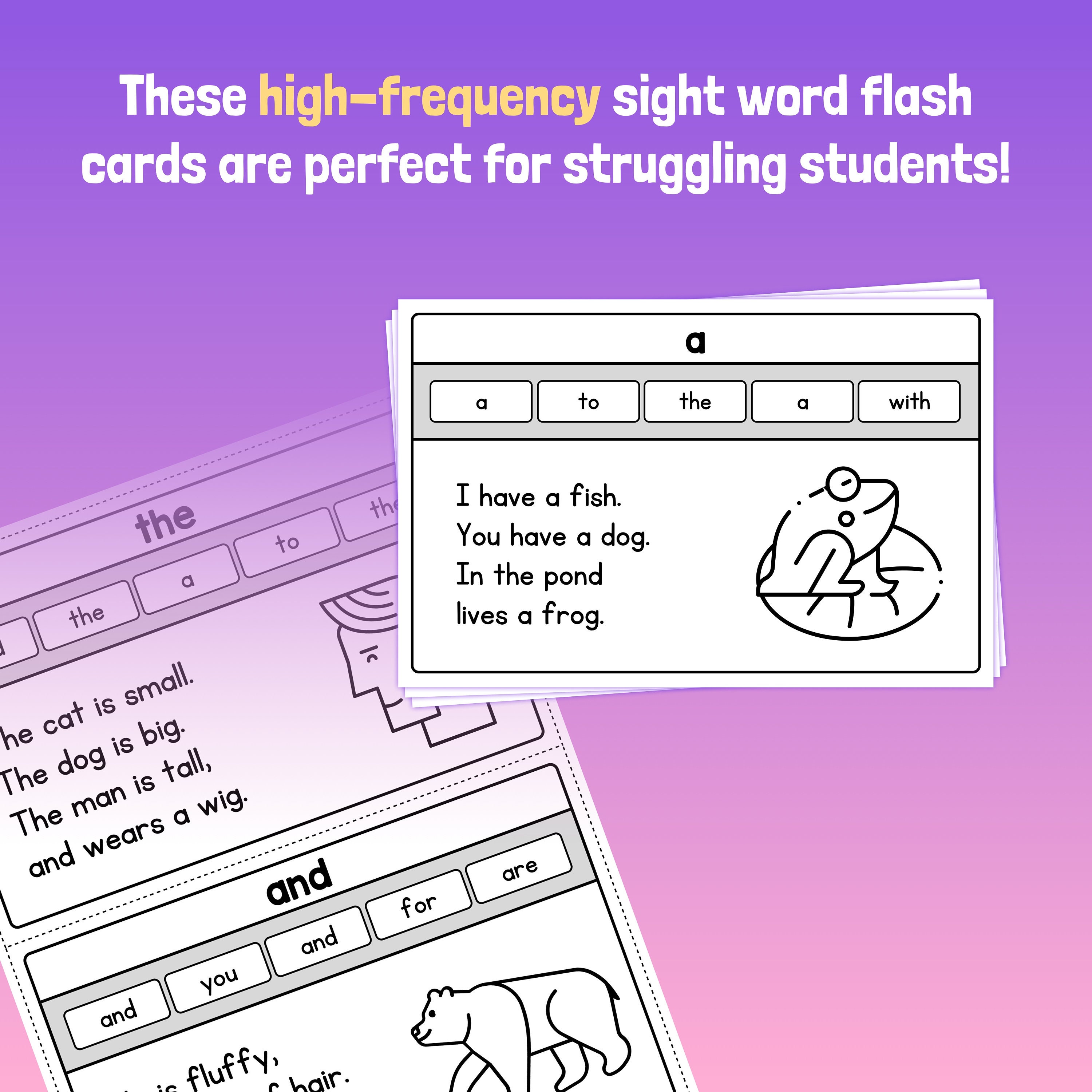 Sight Words Flash Cards | Kindergarten, 1st, 2nd Grade Fluency Guided ...