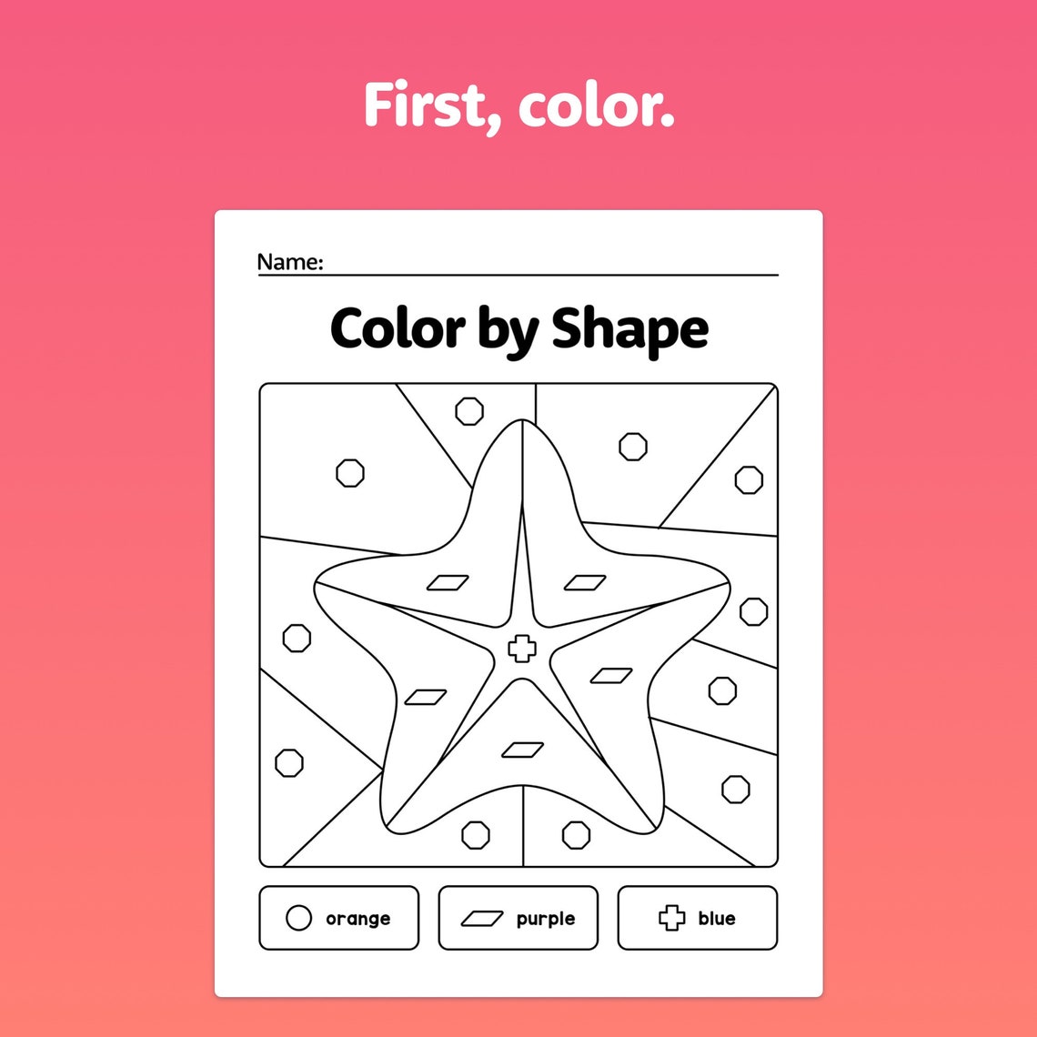Summer Shapes Worksheets - Color and Graph | Summer 1st Grade & 2nd ...