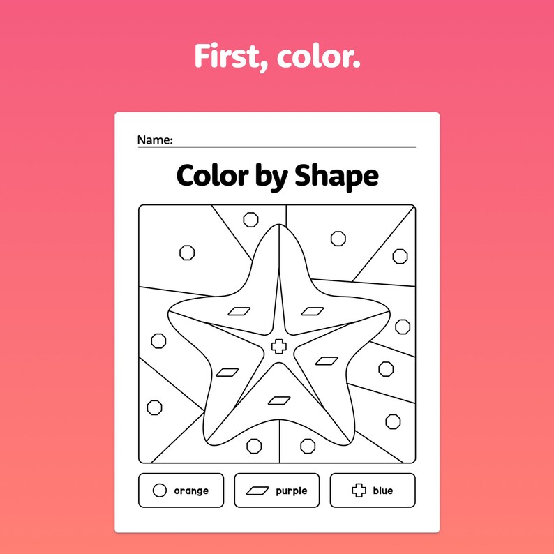 Summer Shapes Worksheets - Color and Graph | Summer 1st Grade & 2nd ...