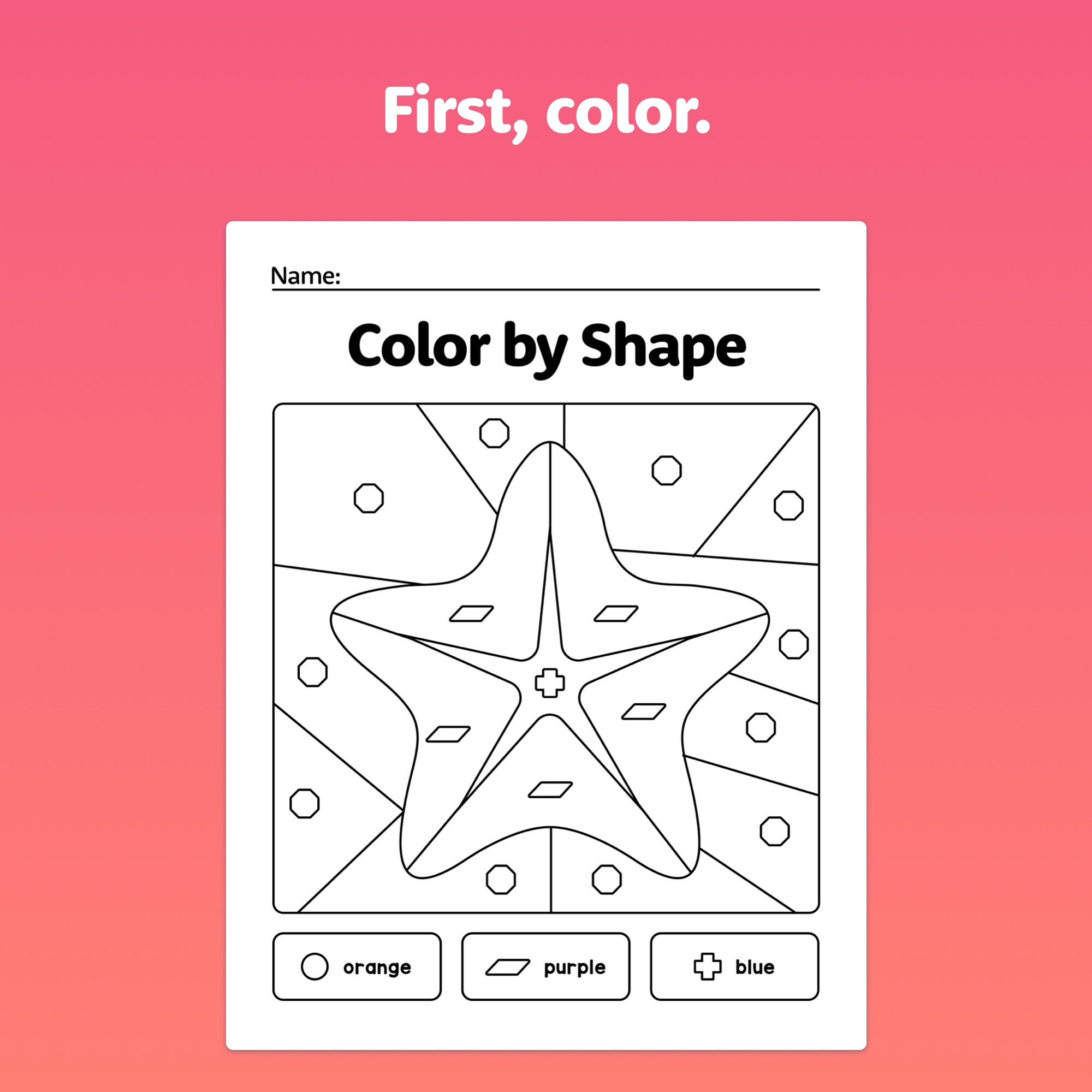 Summer Shapes Worksheets - Color and Graph | Summer 1st Grade & 2nd ...