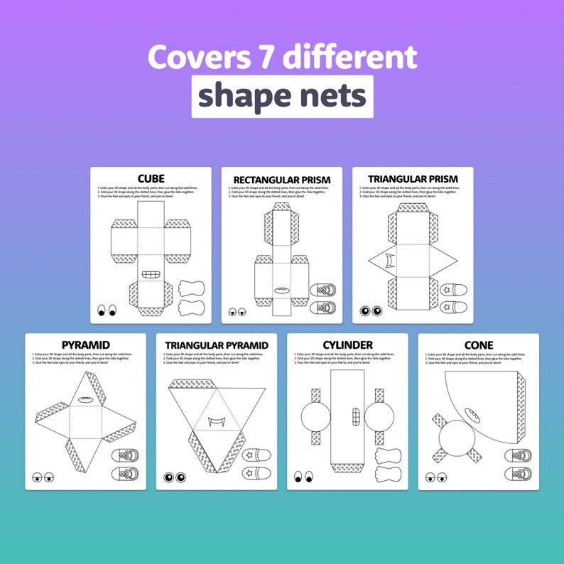 3D Shapes Craft | 1st & 2nd Grade Geometry Math Craft, 3D Shapes Review ...