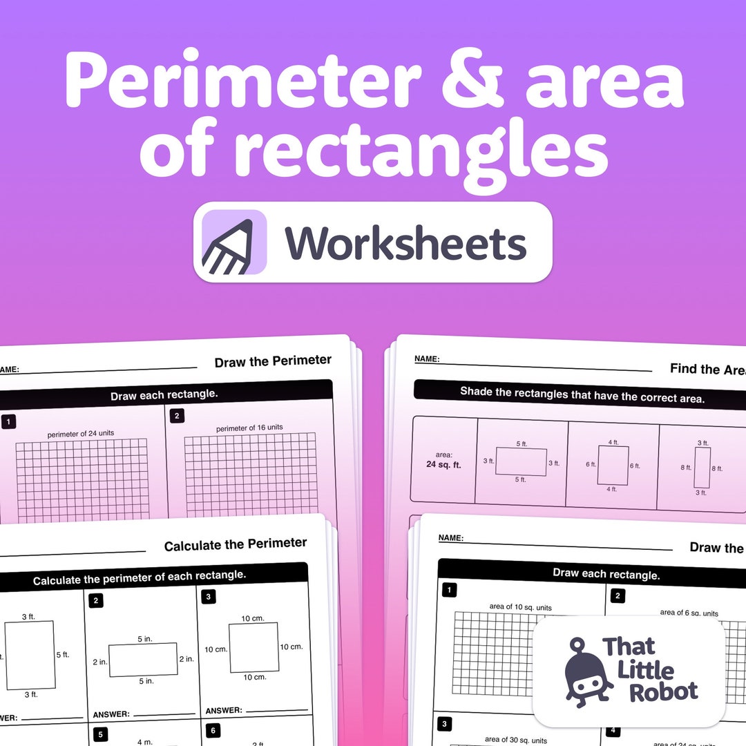 No Prep Area and Perimeter of Rectangles | 4th & 3rd Grade Perimeter ...