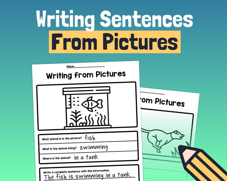 Sentence Writing Worksheets K-3rd Grade Sentence Structure - Etsy
