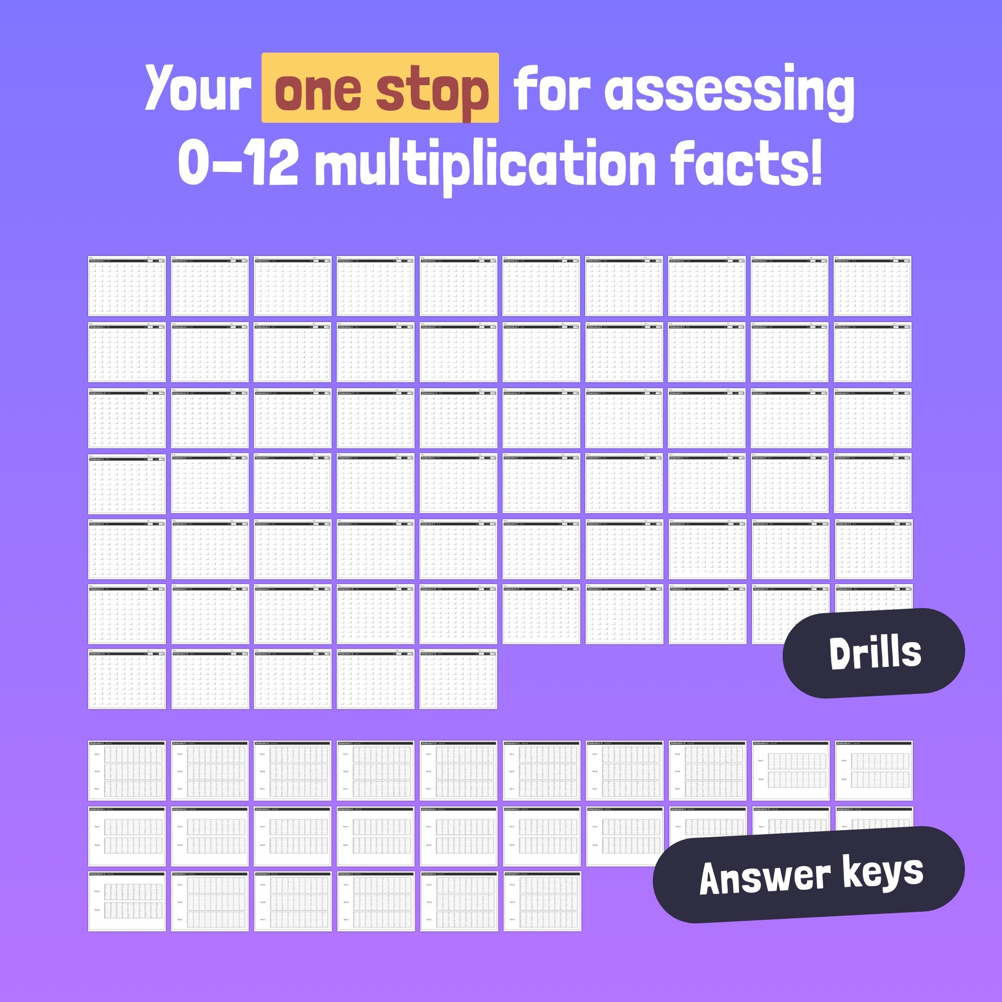 Timed Multiplication Drills | 0-12 Times Tables Multiplication Facts ...