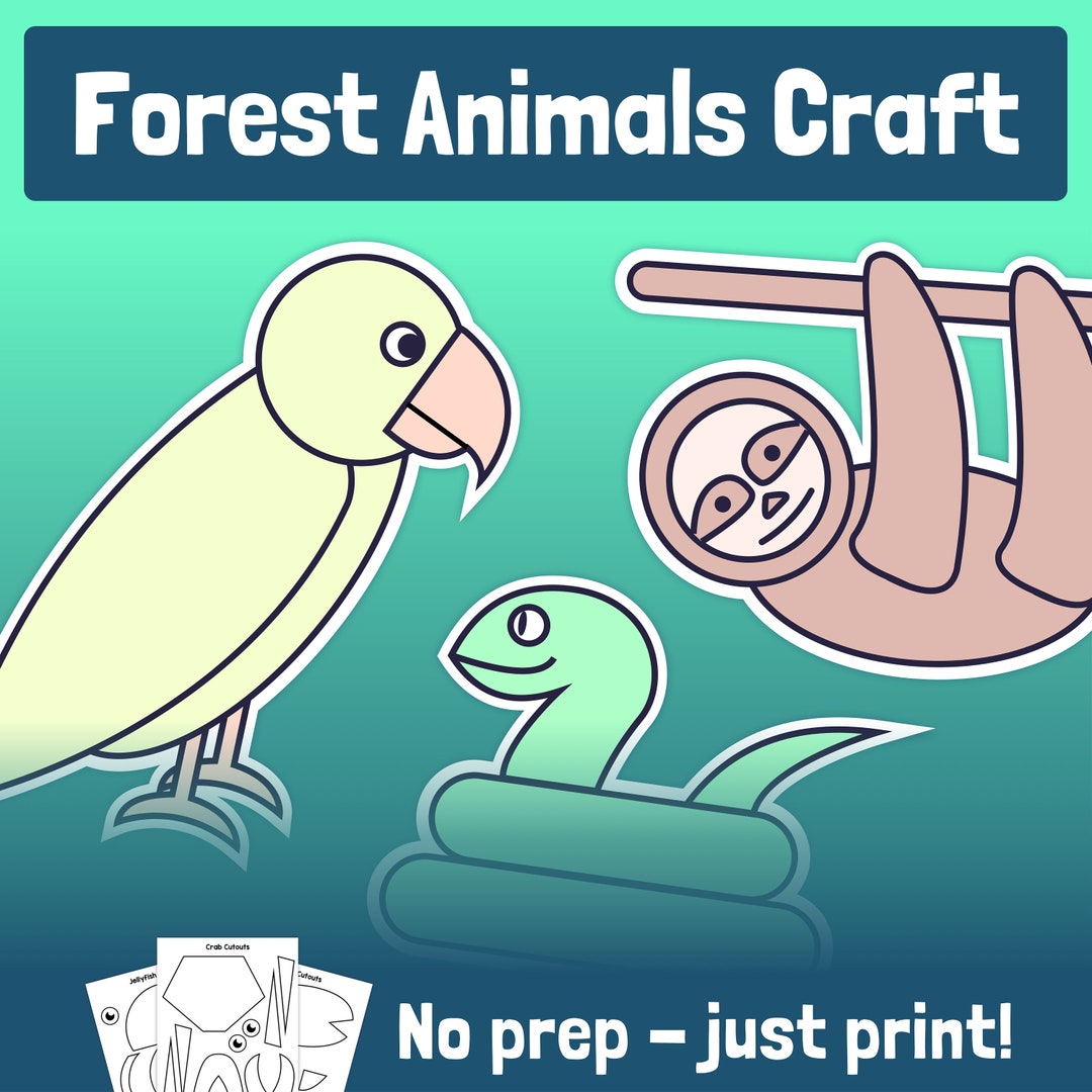 Forest Animal Craft | Pre-k, Kindergarten, 1st Grade Cut & Paste Animal ...