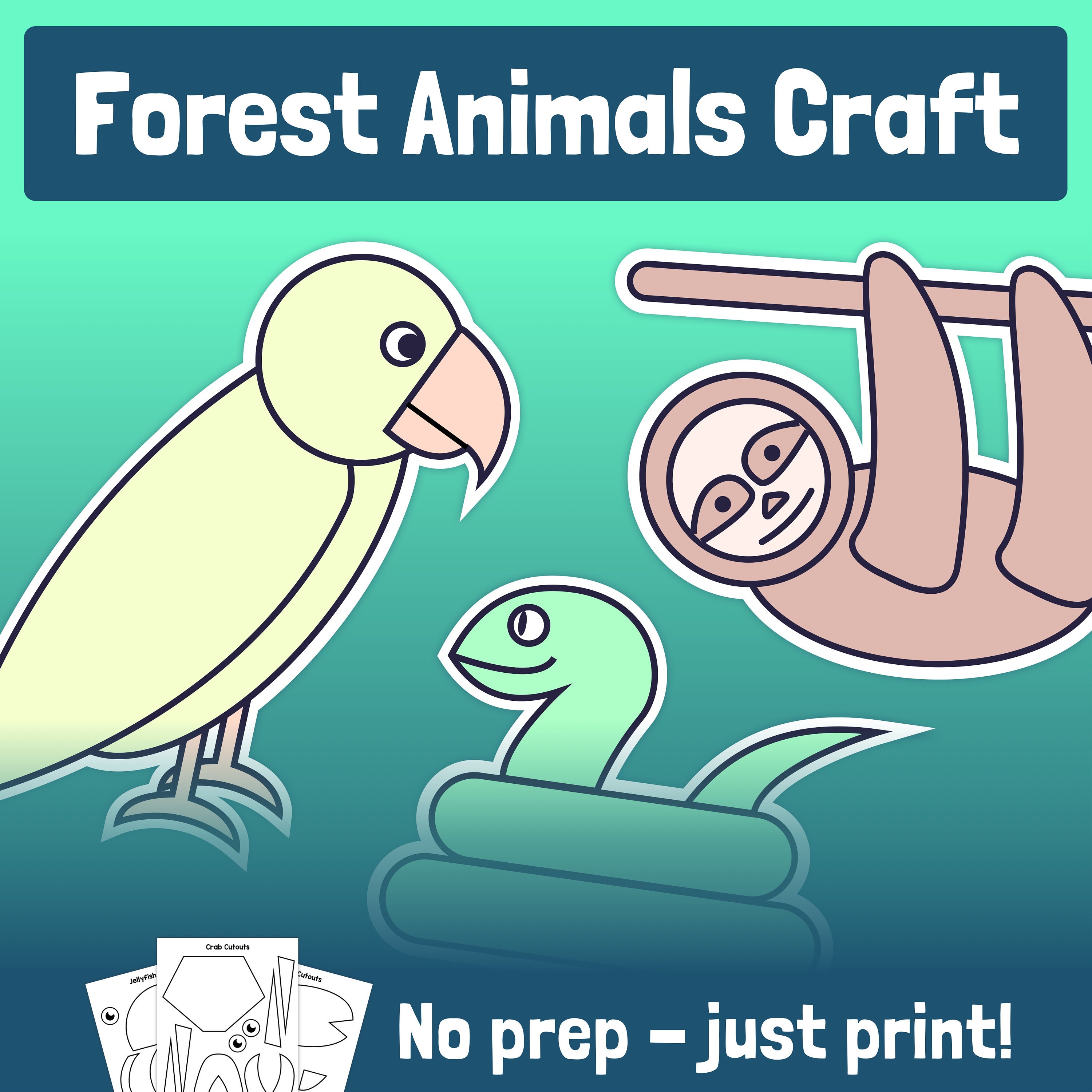 Forest Animal Craft | Pre-k, Kindergarten, 1st Grade Cut & Paste Animal ...