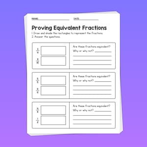 No Prep Equivalent Fractions Worksheets | Fraction Activities — 3rd ...