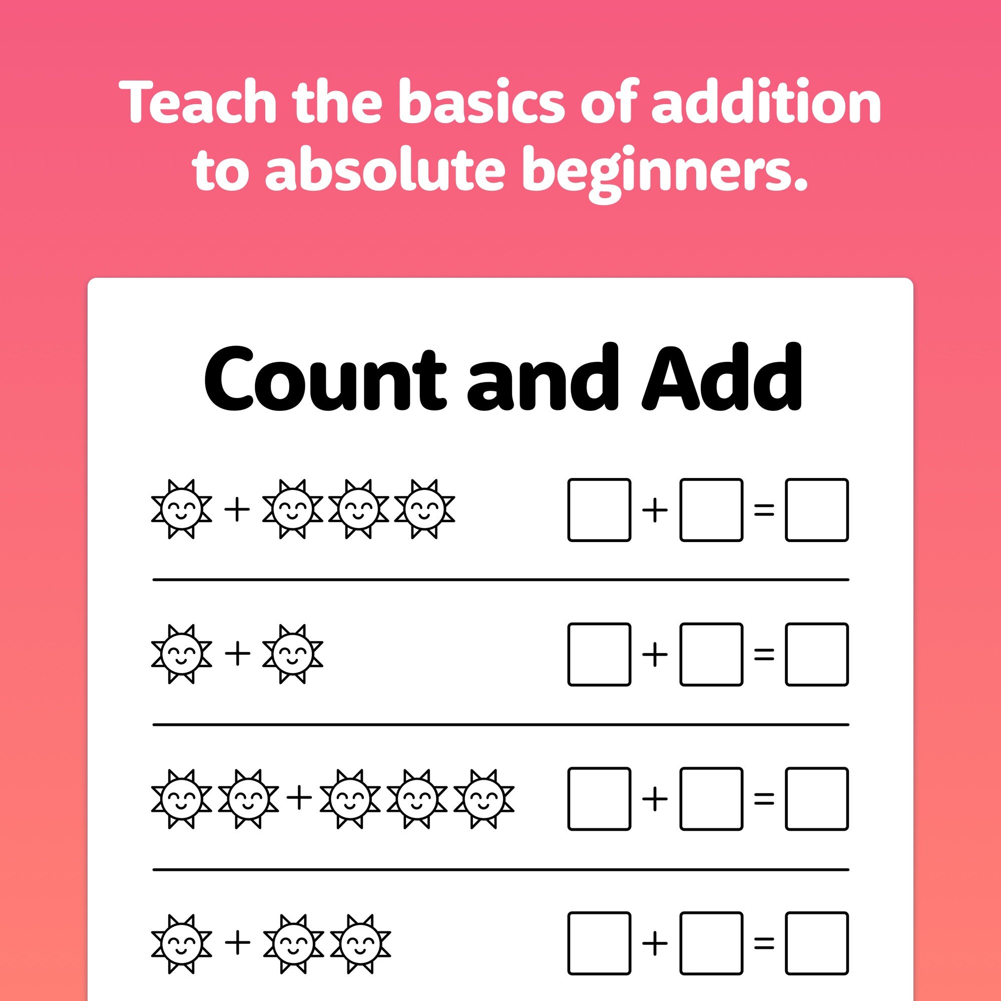 Addition Within 5 Worksheets Kindergarten Addition Worksheets, Pre-k ...