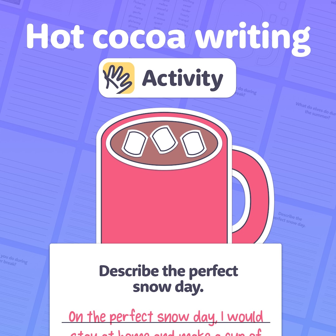 Winter Writing Activity | Hot Cocoa Christmas Writing Craft & December ...
