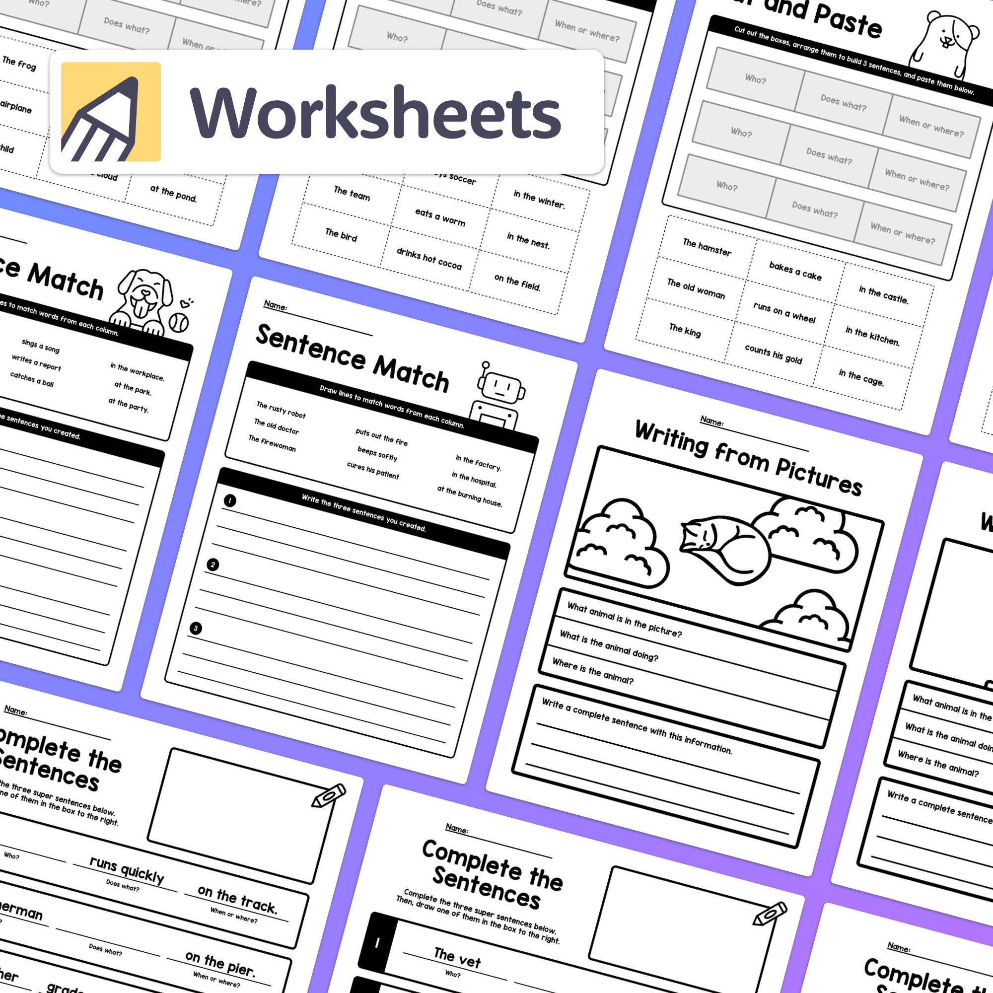 No Prep Sentences Unit | 1st, 2nd, 3rd Grade Sentence Writing ...