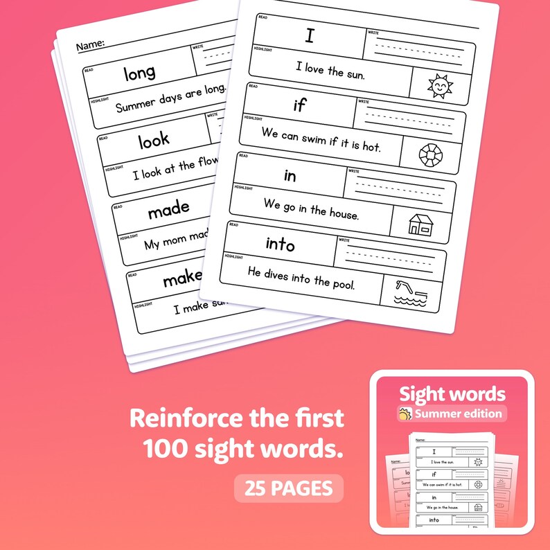 1st Grade Summer Literacy Review | First Grade Summer Packet | Summer ...