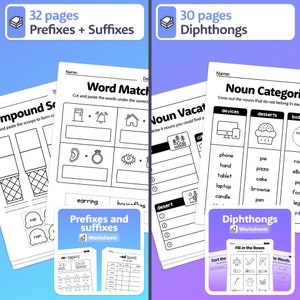 Grammar Bundle | Kindergarten Grammar, 1st Grade Grammar, 2nd Grade ...