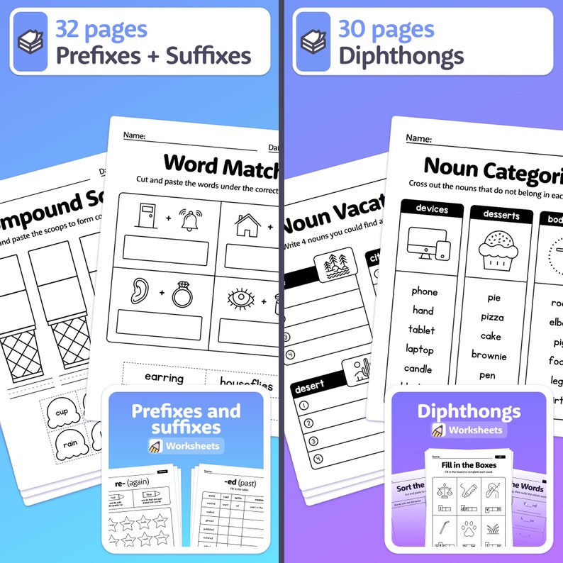 Grammar Bundle Kindergarten Grammar, 1st Grade Grammar, 2nd Grade ...