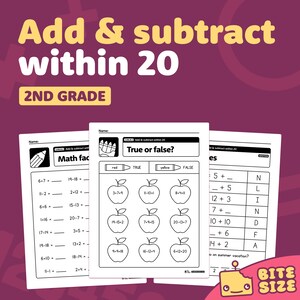 Addition & Subtraction Within 20 Worksheets | 2nd Grade Math Fluency ...