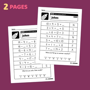 Addition & Subtraction Within 20 Worksheets | 2nd Grade Math Fluency ...