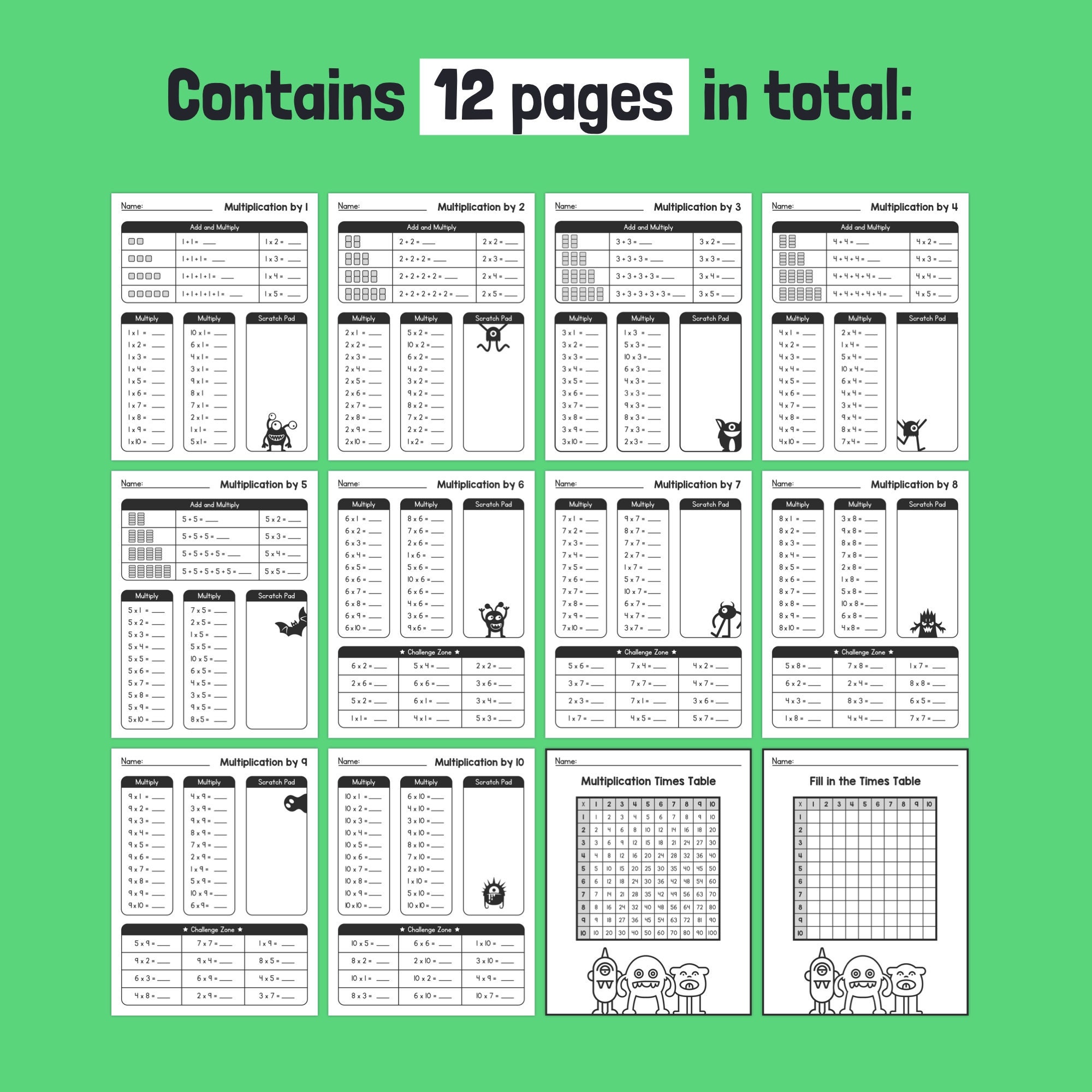 Halloween Times Tables Worksheets | 2nd & 3rd Grade Halloween ...