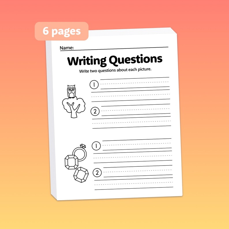 No Prep Question Words Worksheets | Kindergarten, 1st, & 2nd Grade ...