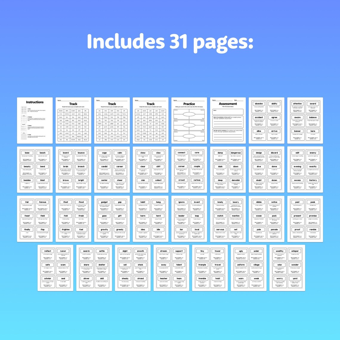 2nd Grade Vocabulary 2nd Grade Daily Vocab Word of the Day, 2nd Grade ...