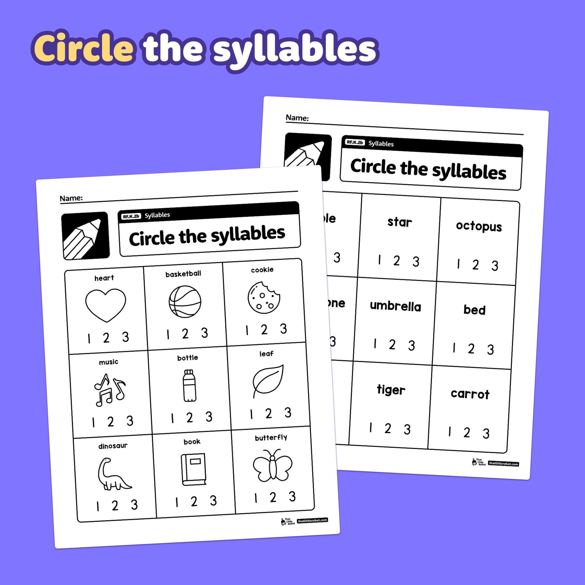 Syllables Worksheets | Kindergarten Count, Blend, and Segment Syllables ...
