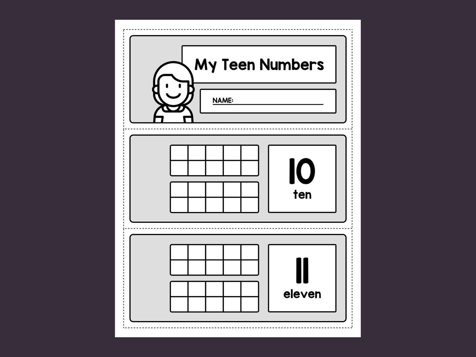 Teen Number Worksheets Kindergarten, 1st, 2nd Grade Teen Number Morning ...
