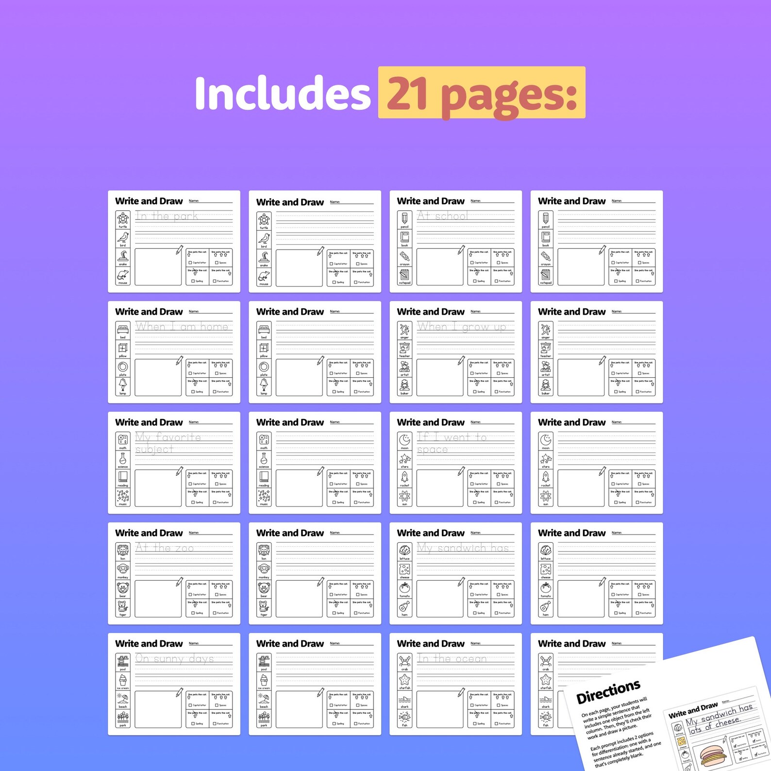 No Prep Writing Prompts for Kindergarten & 1st Grade | Writing With ...