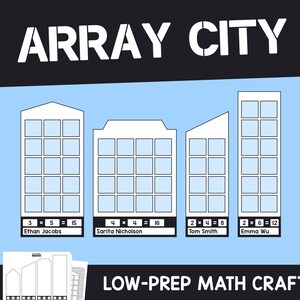 Array City Math Craft 2nd 3rd 4th Grade Multiplication - Etsy
