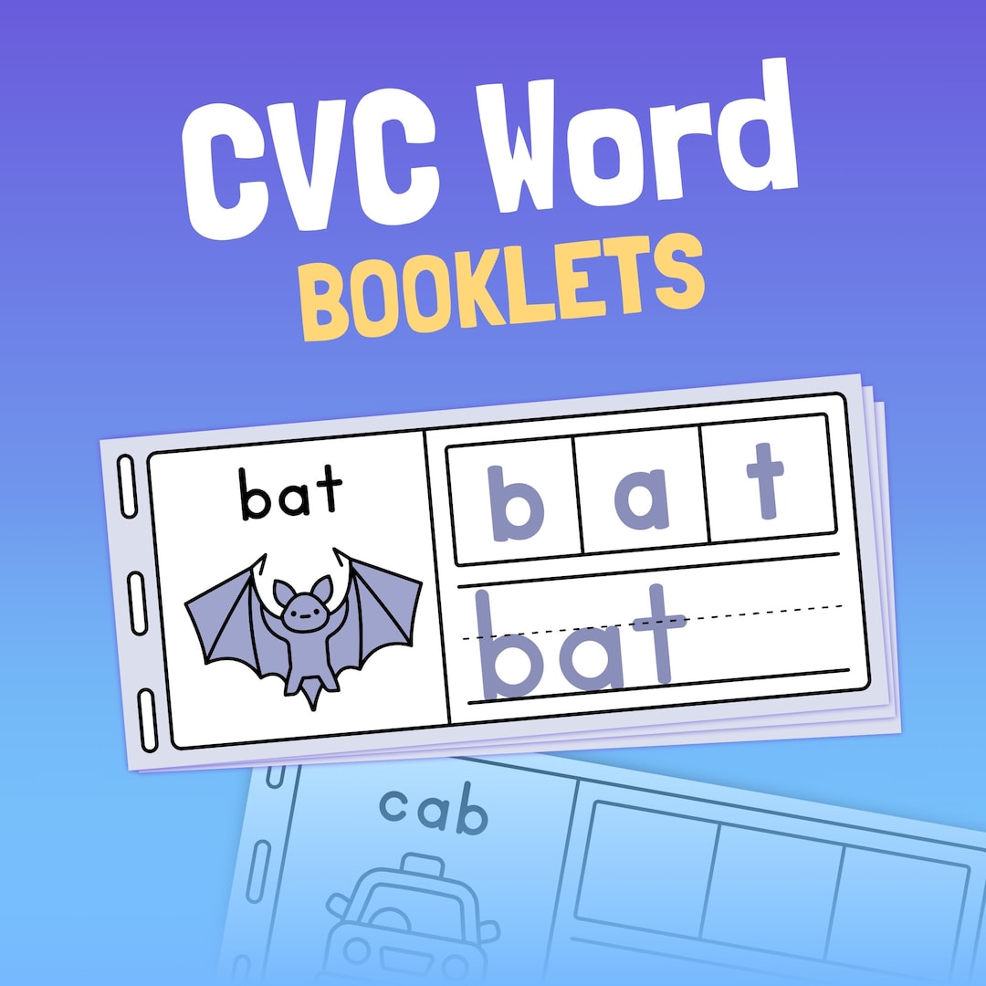 CVC Words Booklets | ELA Common Core Kindergarten Activity, CVC Word ...