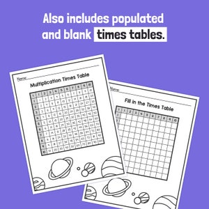 Times Tables Worksheets | 1-10 Multiplication Facts Activity, Outer ...