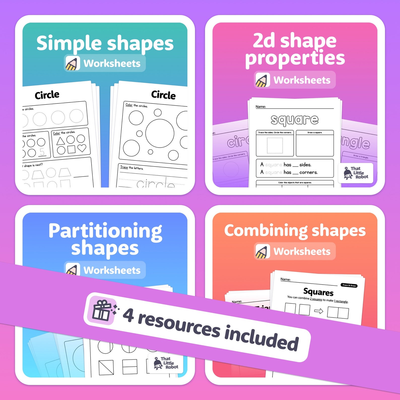 2D Shapes BUNDLE | Kindergarten Shapes, 1st Grade Shapes, 2nd Grade ...