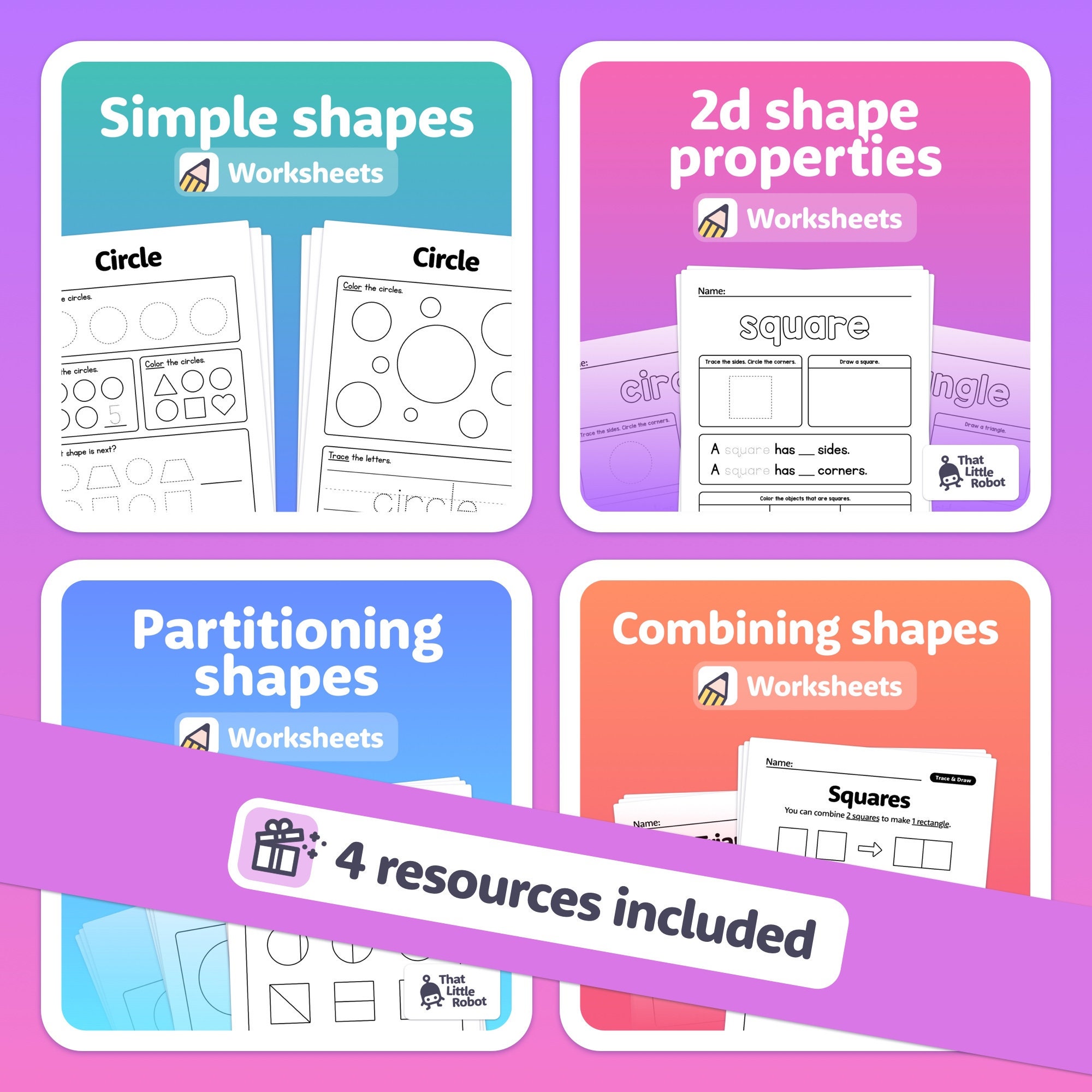 2D Shapes BUNDLE | Kindergarten Shapes, 1st Grade Shapes, 2nd Grade ...