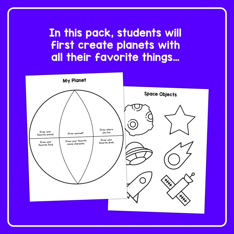 All About Me Planet Craft | No Prep About Me Activity, Back to School ...