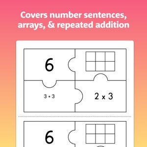 1-5 Multiplication Fact Fluency Puzzles | Repeated Addition Center ...
