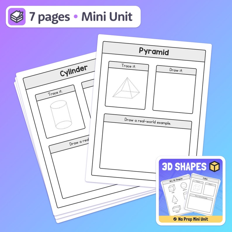 No Prep 3D Shapes Bundle | 4th Grade, 3rd Grade 3D Shapes, 2nd Grade 3D ...