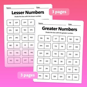 Comparing 3 Digit Numbers Worksheets | 2nd Grade Comparing Numbers ...