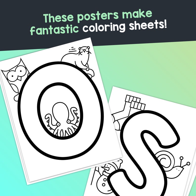 Alphabet Posters | Pre-k & Kindergarten Alphabet Coloring Sheets ...