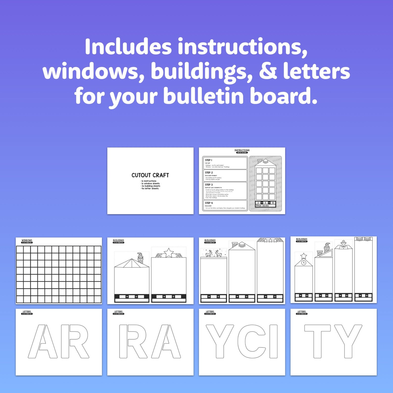Christmas Array City Math Craft | 1st, 2nd, 3rd Grade Multiplication ...