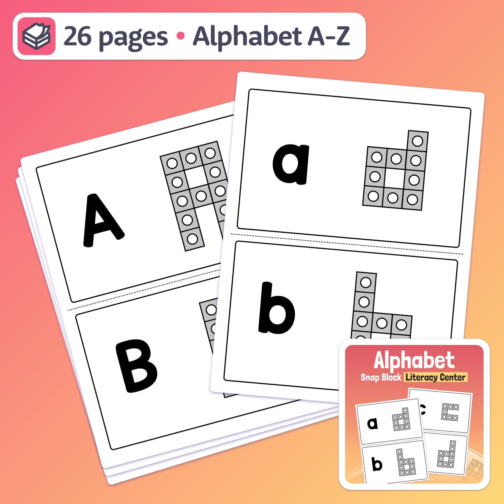 No Prep Snap Blocks Bundle Alphabet Morning Bin Activity - Etsy