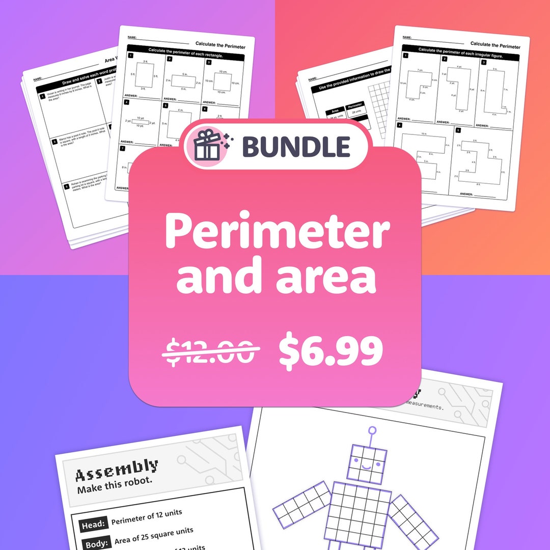 Perimeter and Area Bundle | 4th & 3rd Grade Area and Perimeter ...