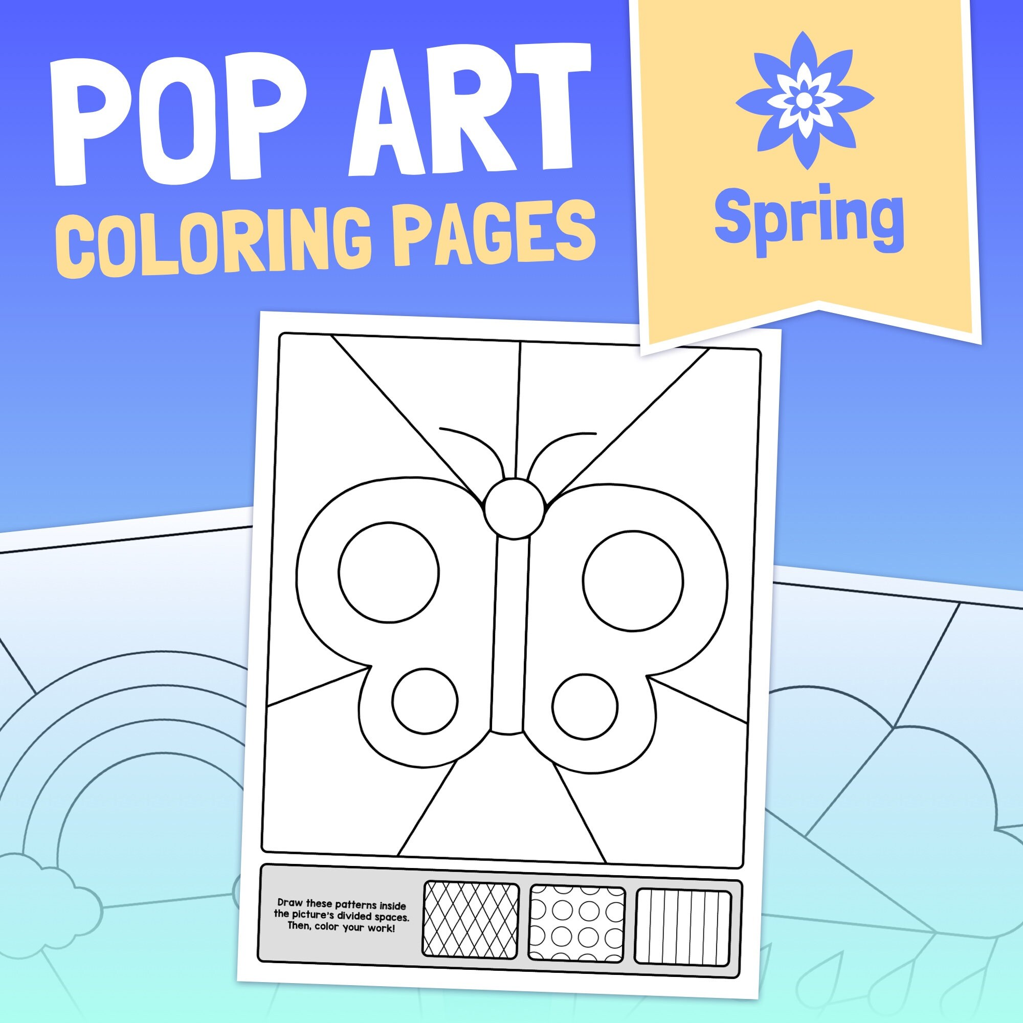 No Prep Pop Art Spring Coloring Pages | 1st, 2nd, 3rd Grade Spring ...