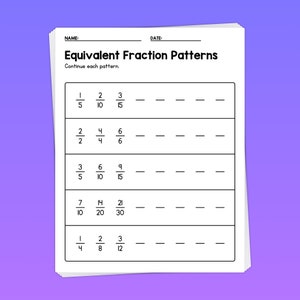 No Prep Equivalent Fractions Worksheets | Fraction Activities — 3rd ...