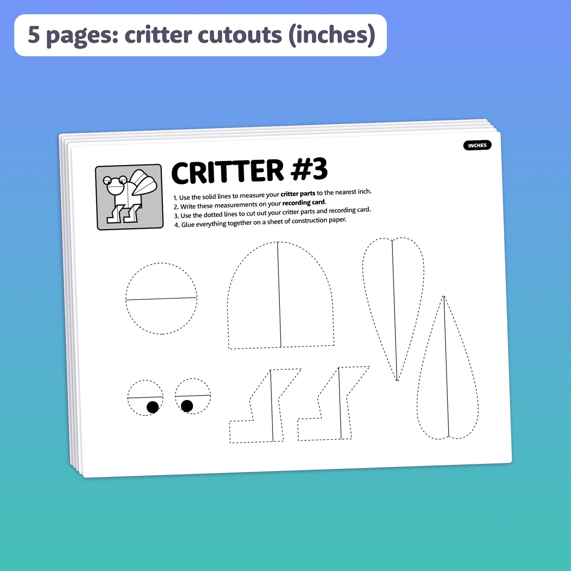 No Prep Measurement Craft 1st & 2nd Grade Measurement Math Craft, Math ...