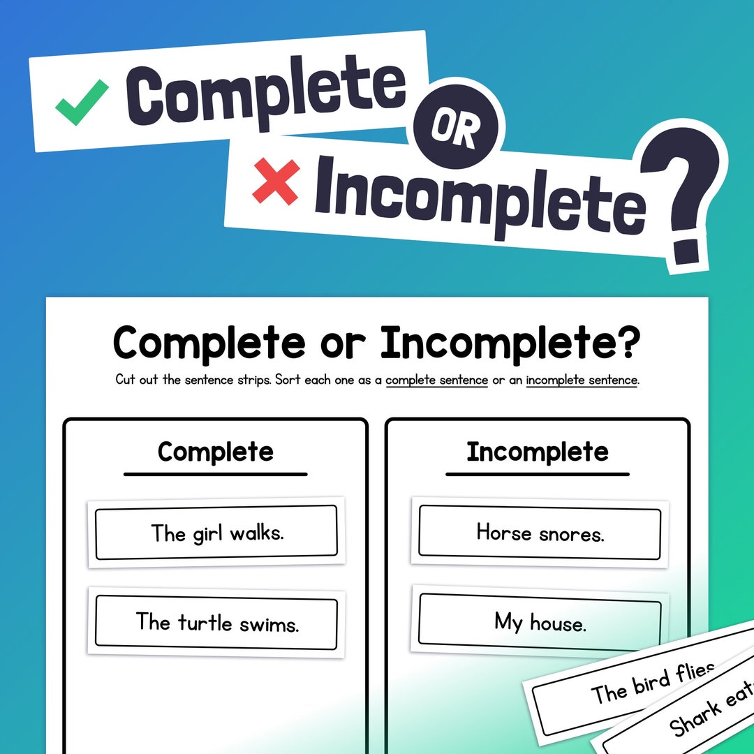 Writing Complete Sentences | 1st, 2nd, 3rd Grade Write Full Sentences ...