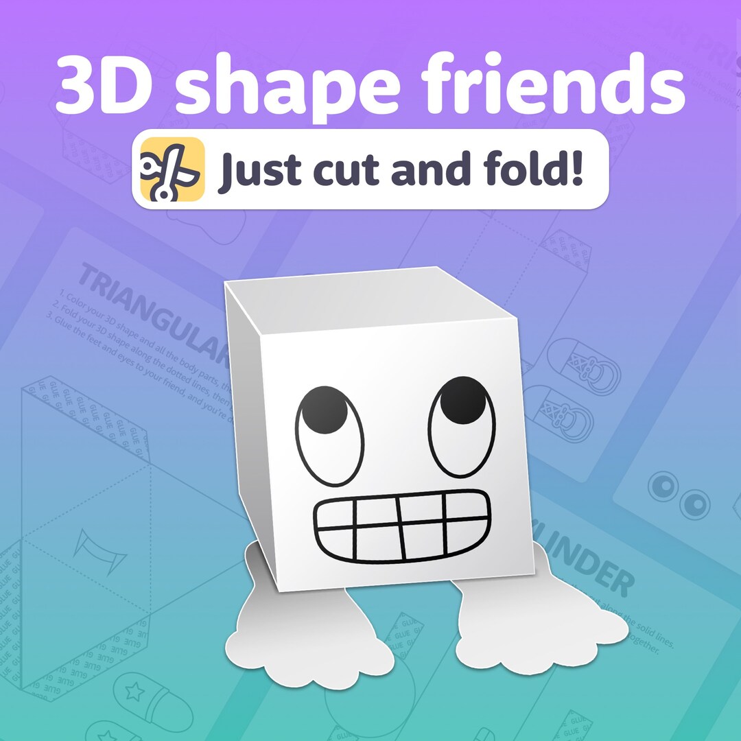 3D Shapes Craft | 1st & 2nd Grade Geometry Math Craft, 3D Shapes Review ...