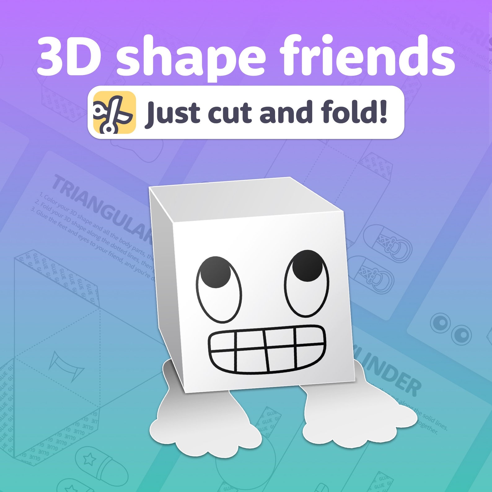 3D Shapes Craft | 1st & 2nd Grade Geometry Math Craft, 3D Shapes Review ...