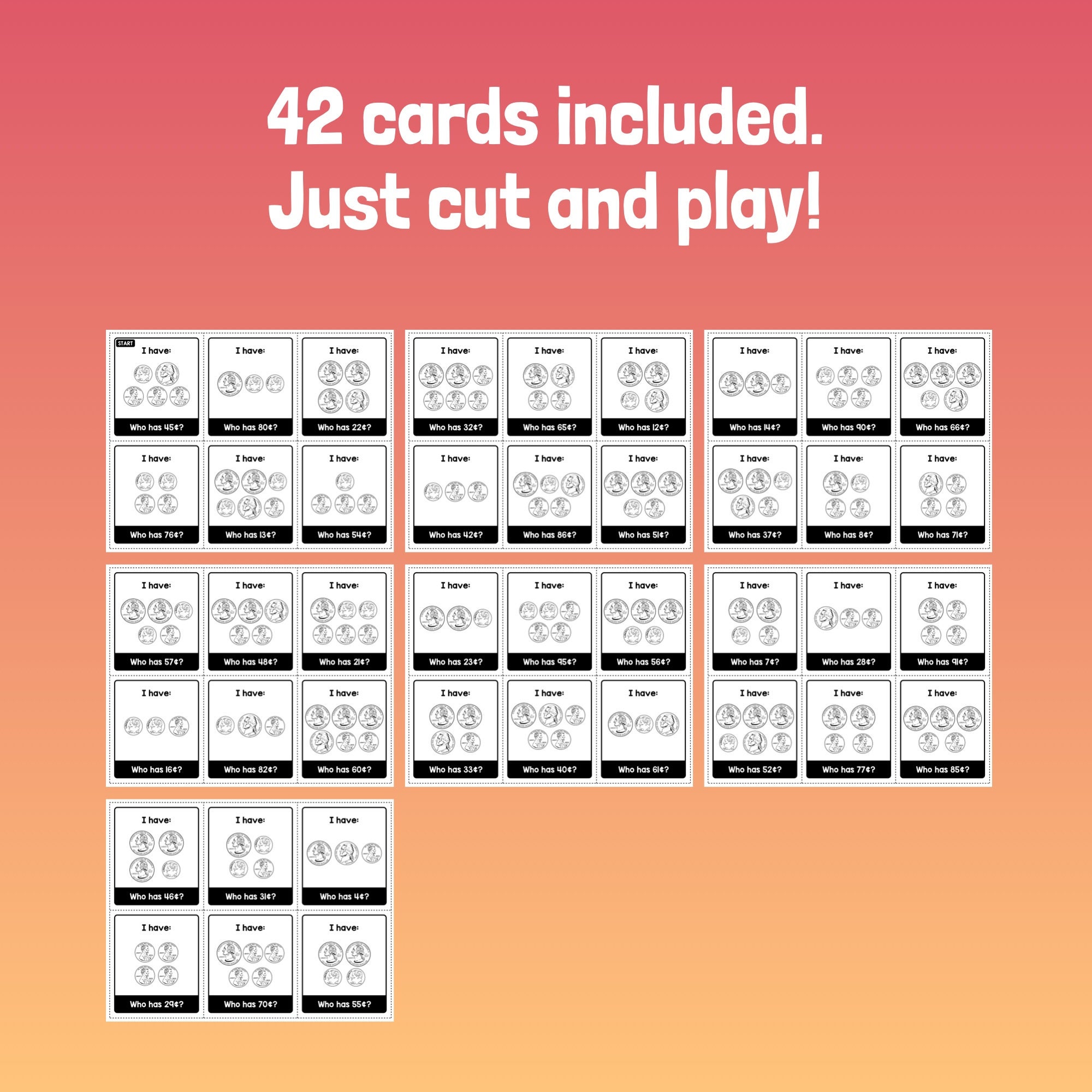 Counting Coins Game | Money Math Game, Back to School 1st & 2nd Grade ...